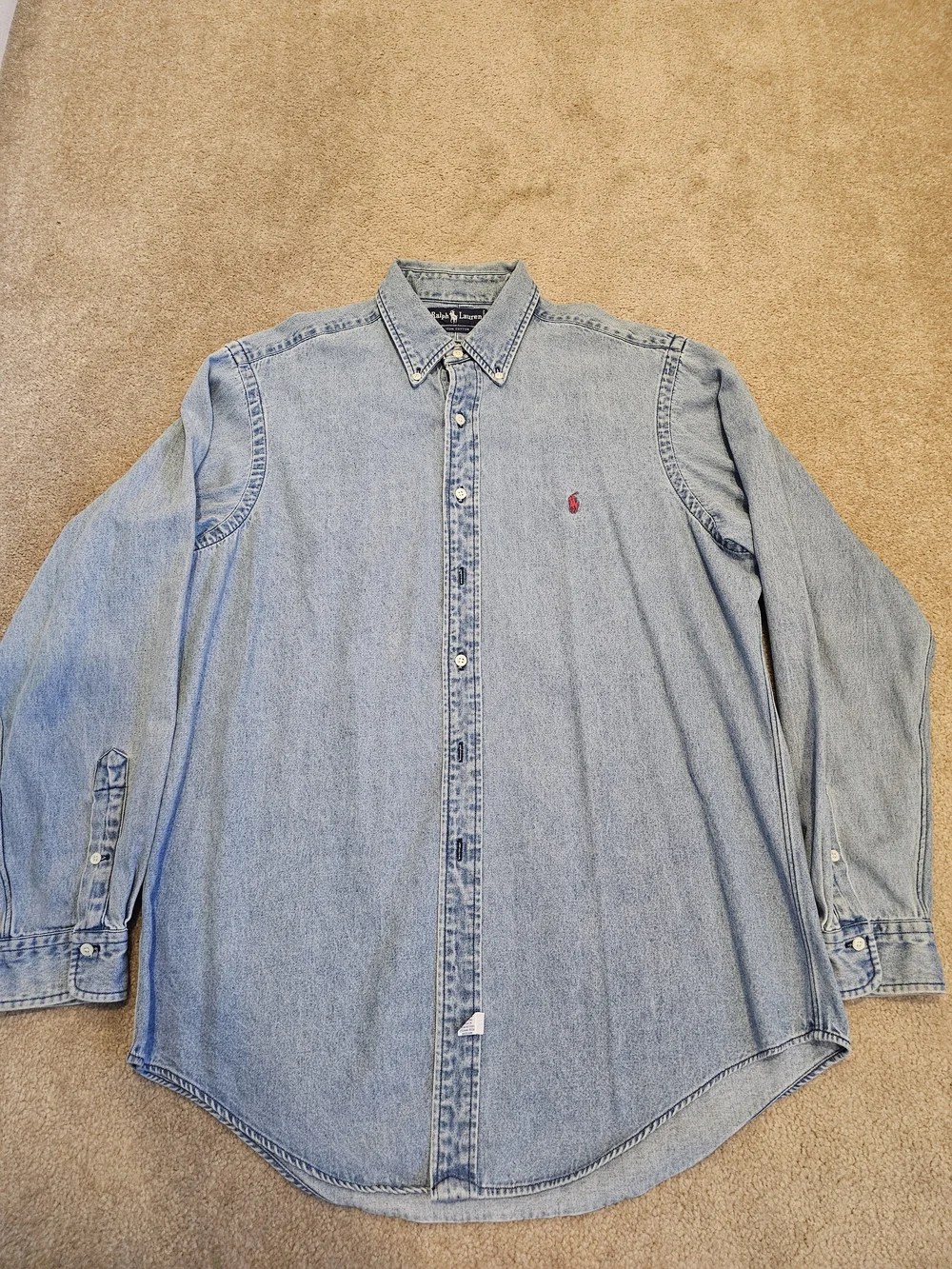 Ralph Lauren | Shirts | Ralph Lauren Light Blue Denim Collar Shirt ...